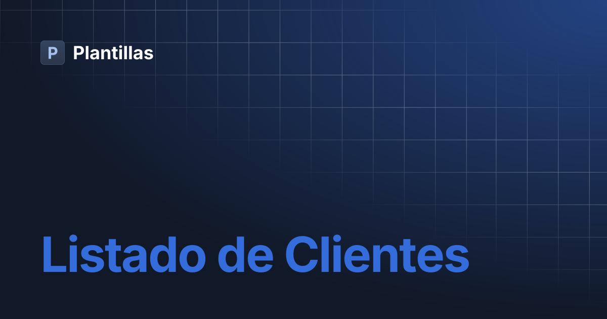 Listado de Clientes | Plantillas